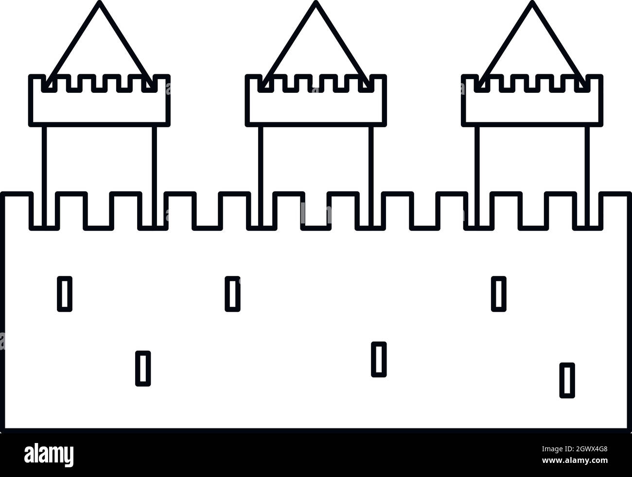 Medieval fortification icon, outline style Stock Vector Image & Art - Alamy
