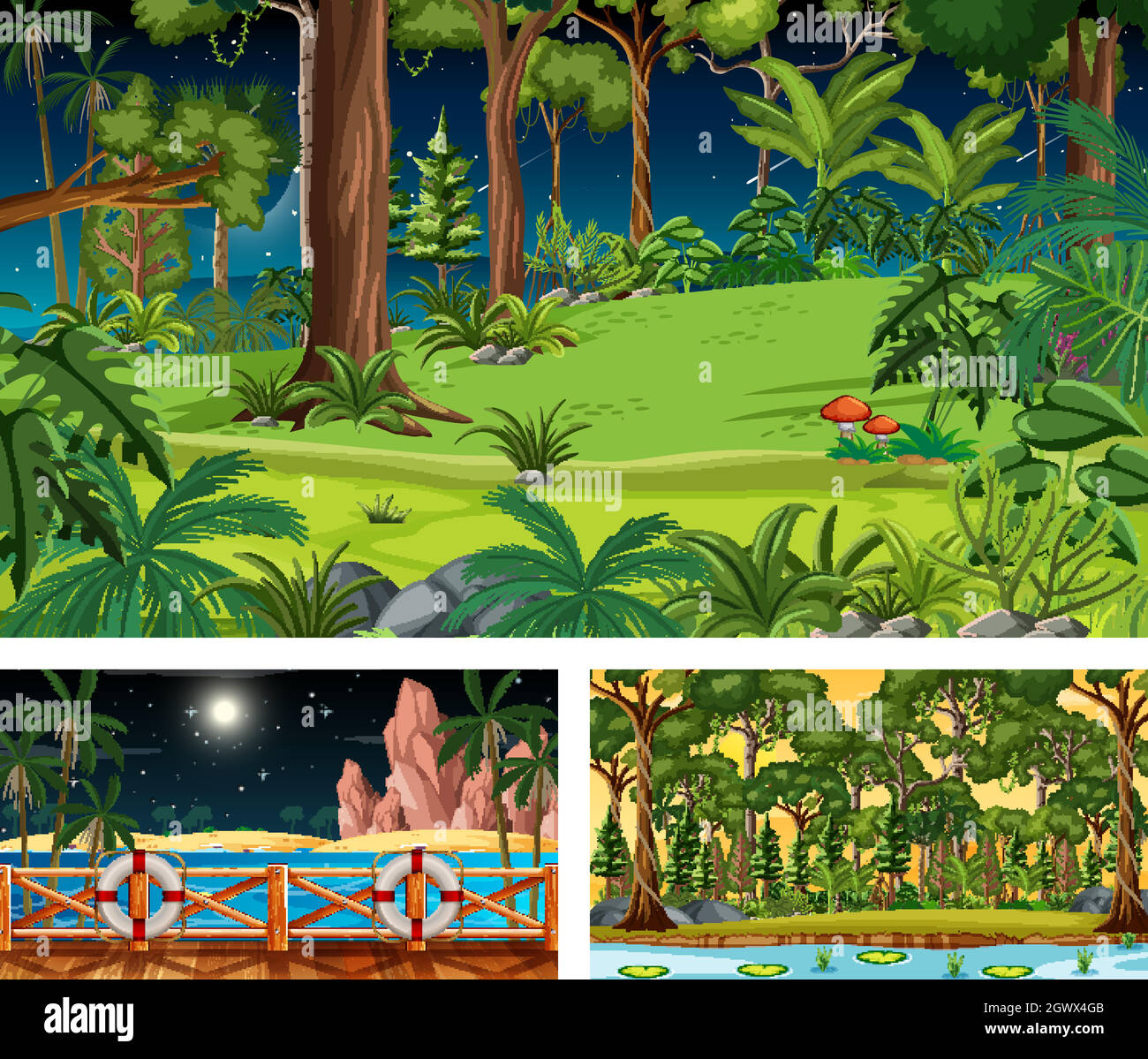 Different nature horizontal scenes Stock Vector Image & Art - Alamy