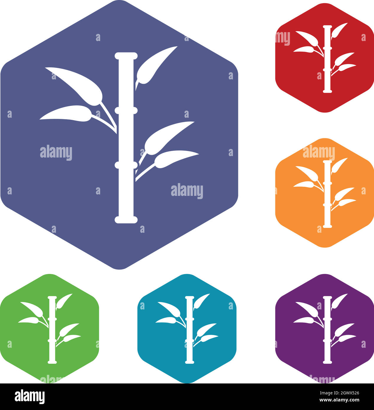 Bamboo icons set Stock Vector Image & Art - Alamy