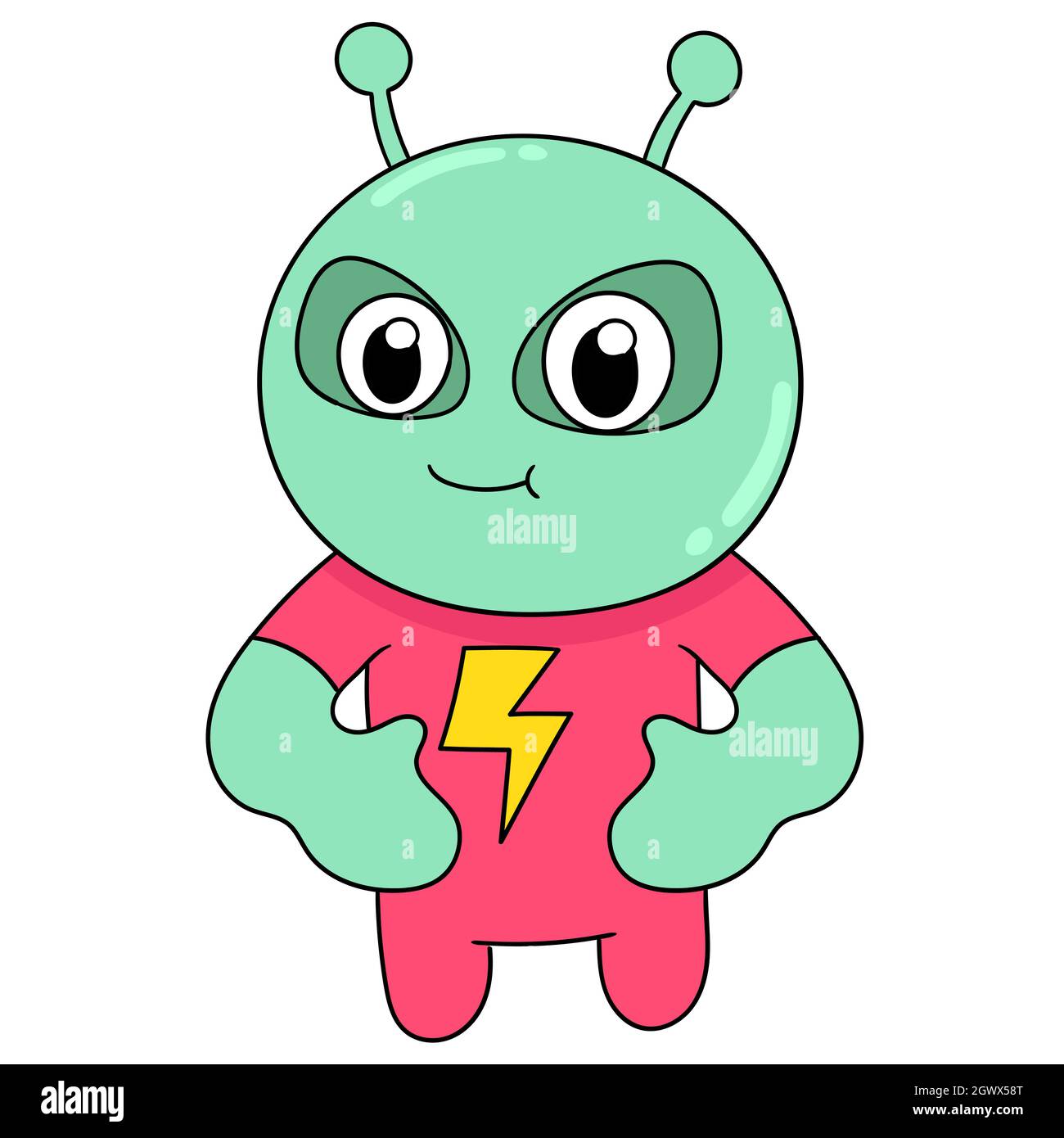 cute alien creature with smiling face Stock Vector Image & Art - Alamy