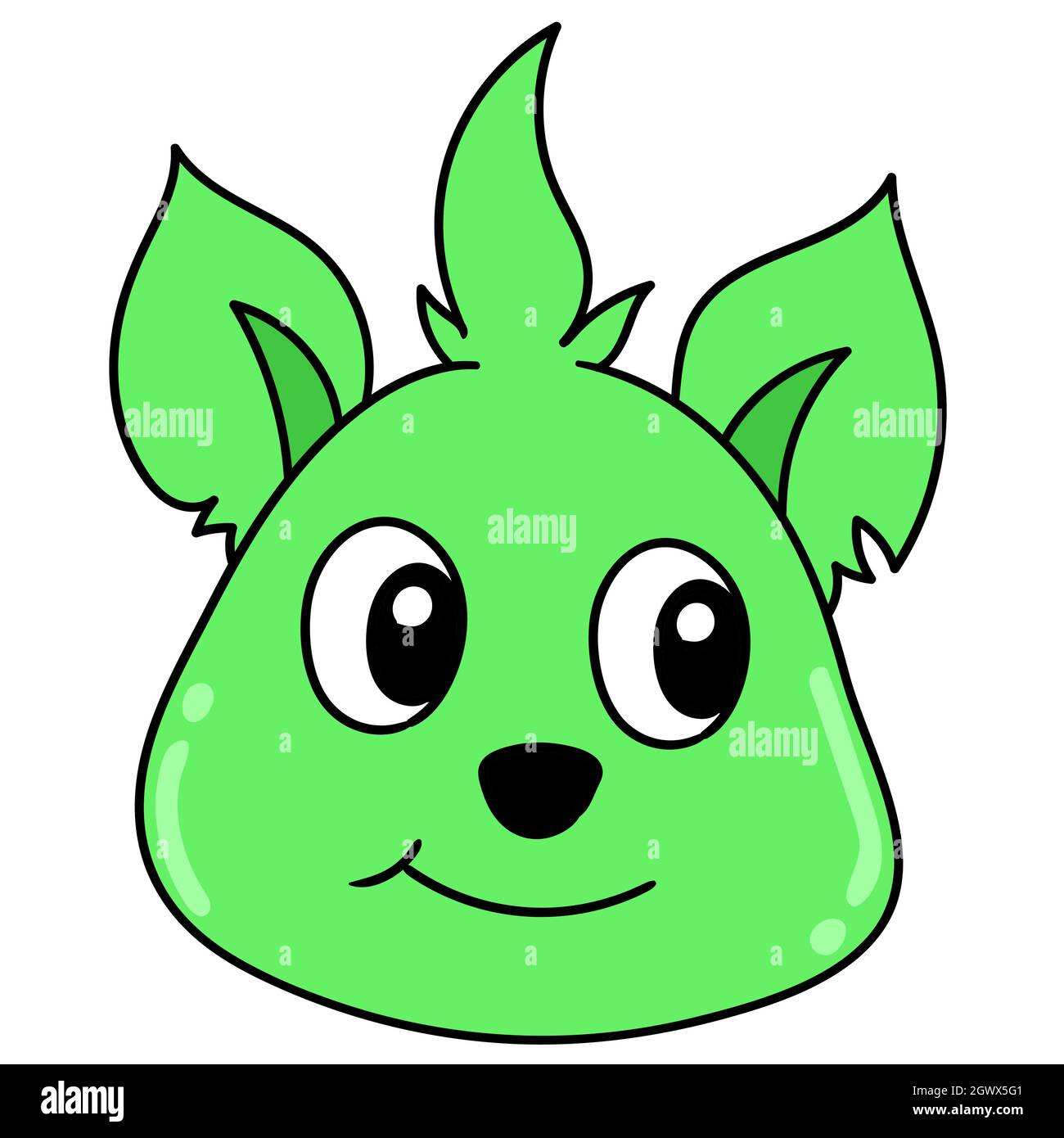 smiley green cute dog animal head emoticon Stock Vector Image & Art - Alamy
