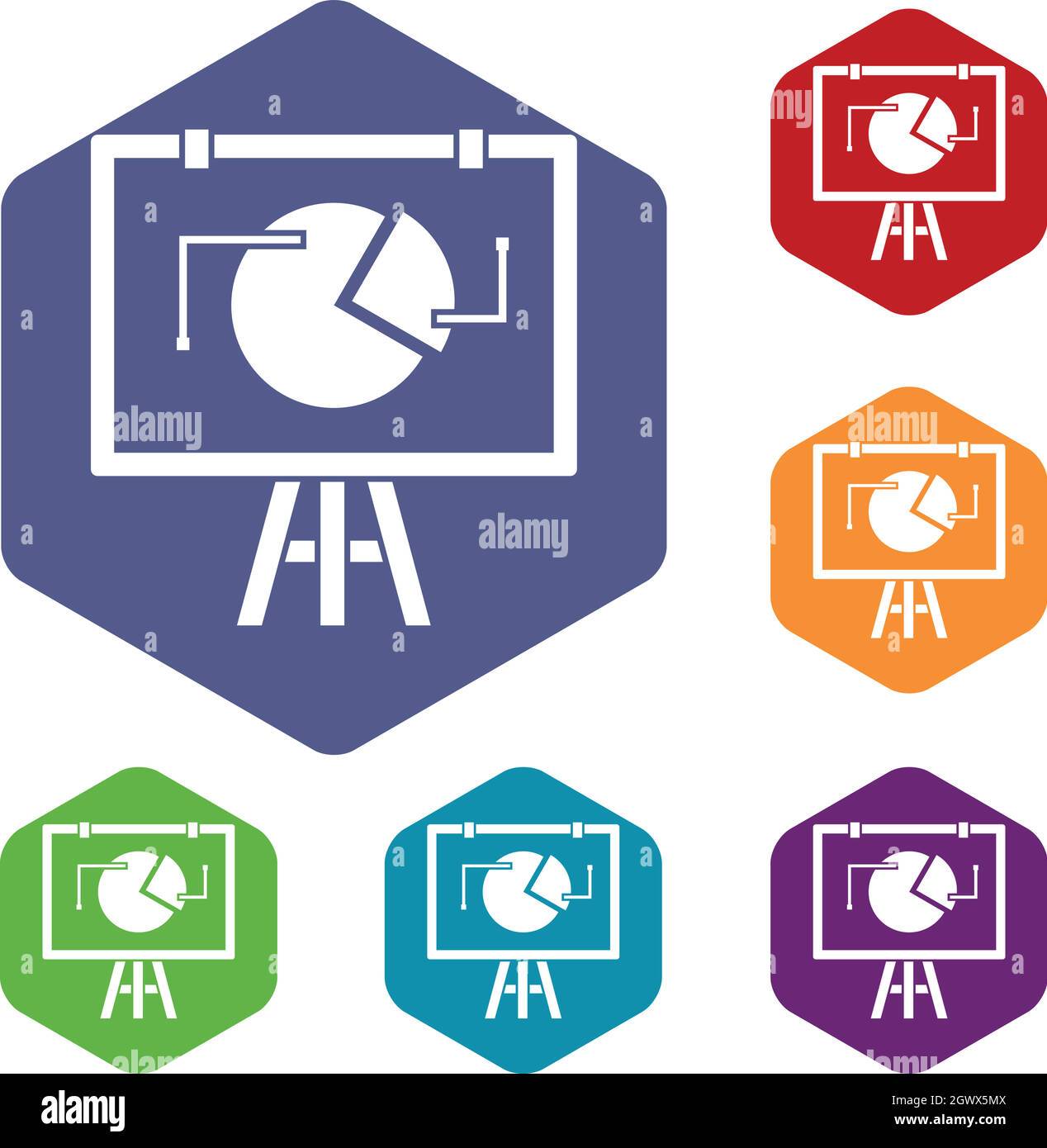 Flip chart with statistics icons set Stock Vector Image & Art - Alamy