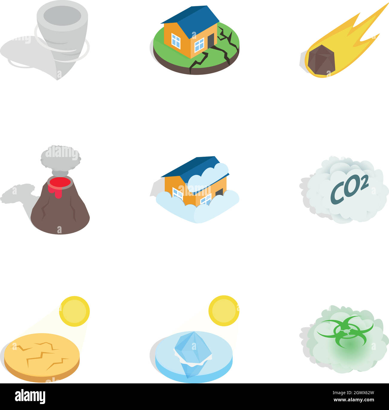 Disaster icons, isometric 3d style Stock Vector Image & Art - Alamy