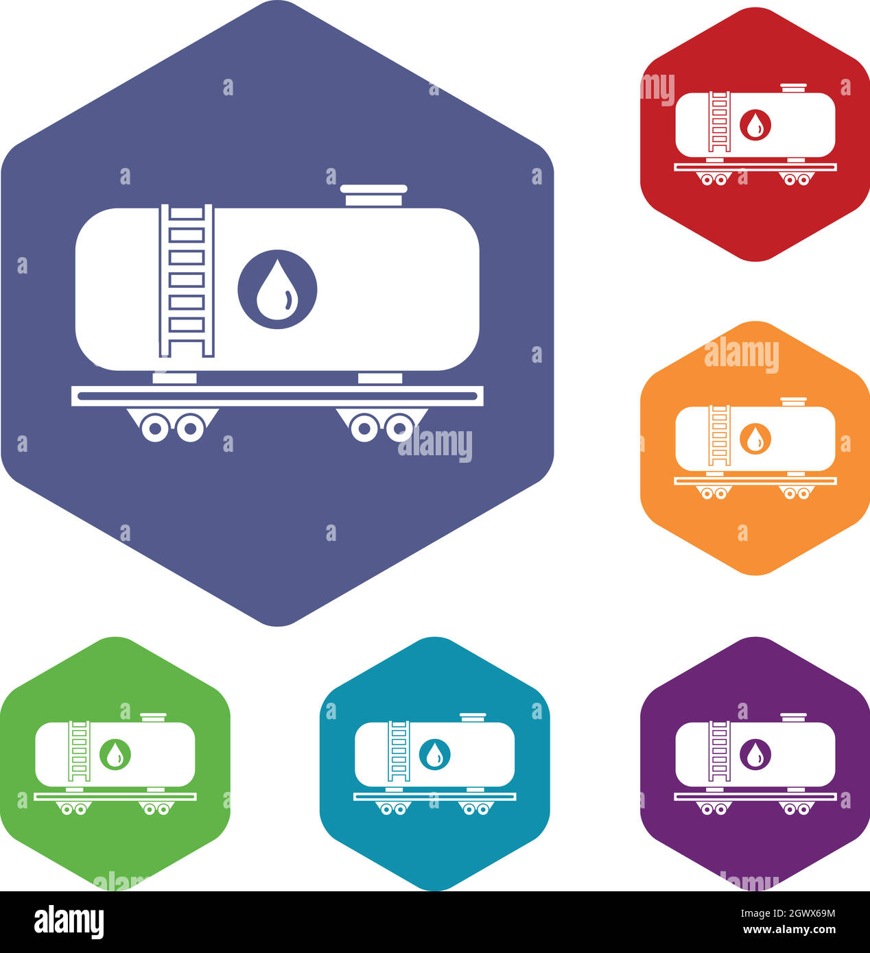 Oil railway tank icons set Stock Vector Image & Art - Alamy