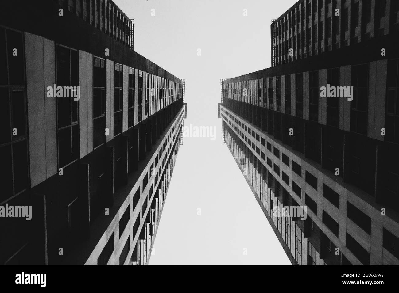 Identical towers Black and White Stock Photos & Images - Alamy