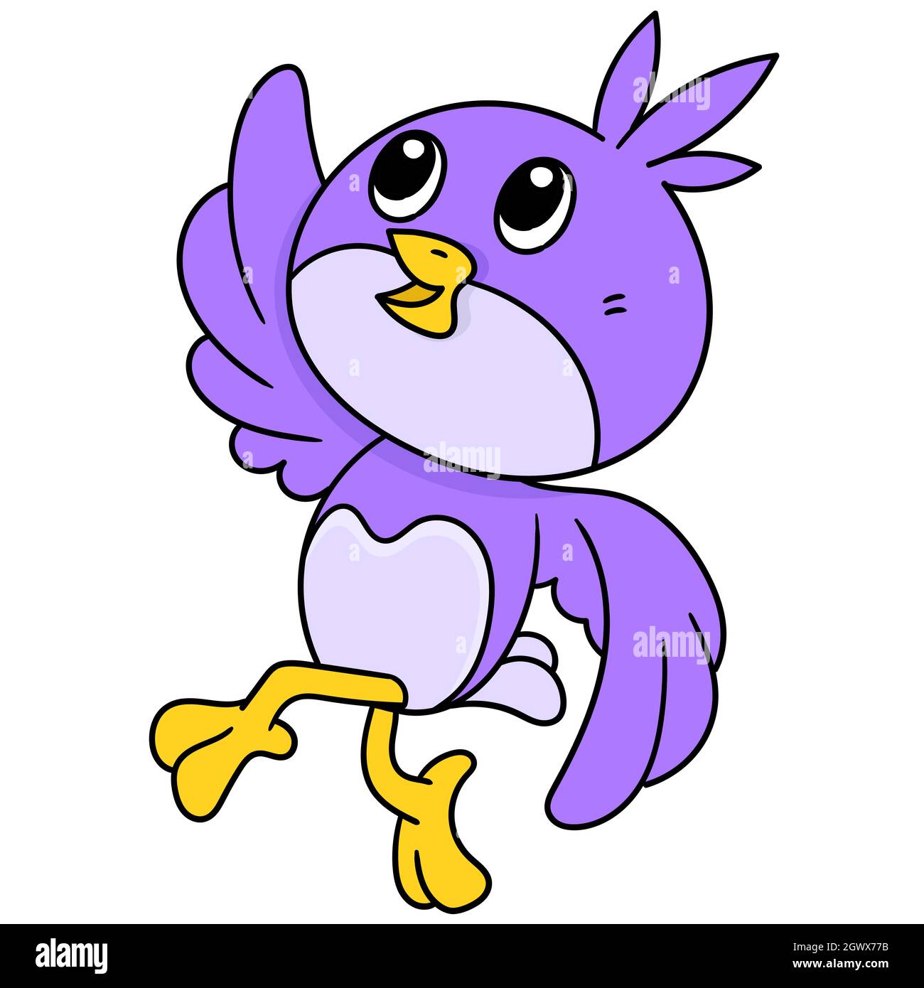 cute purple birds dance happily Stock Vector Image & Art - Alamy