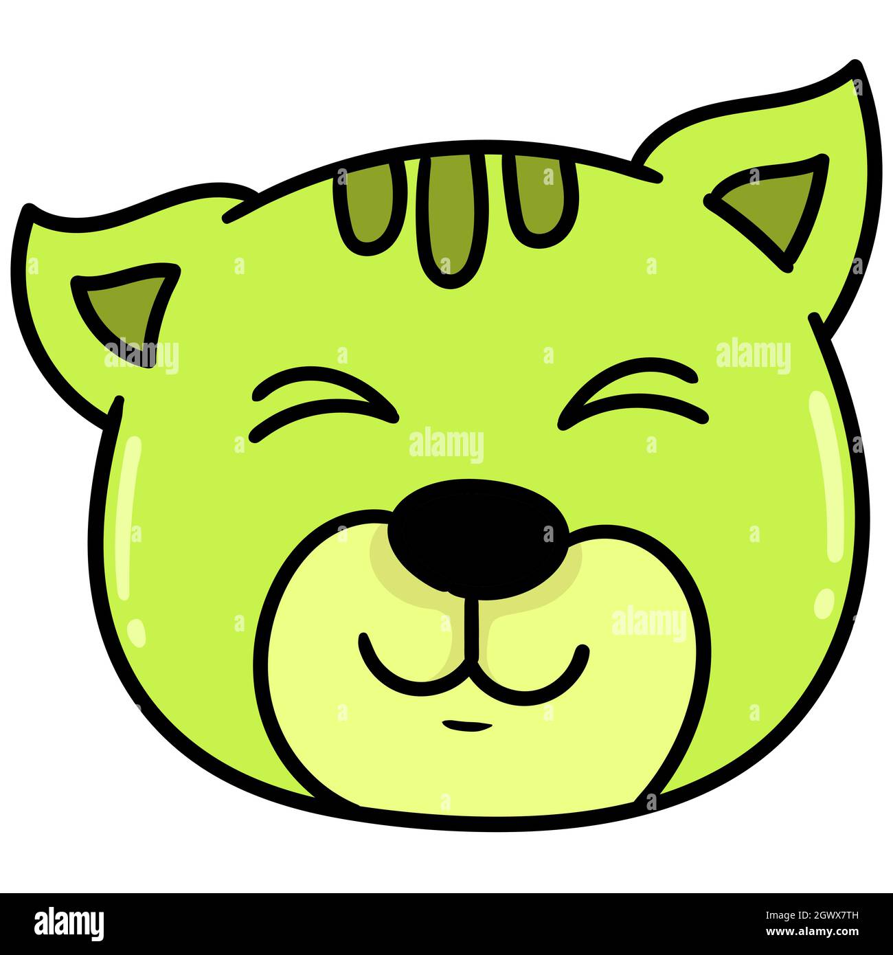 cartoon cat animal head in a deep sleep Stock Vector Image & Art - Alamy