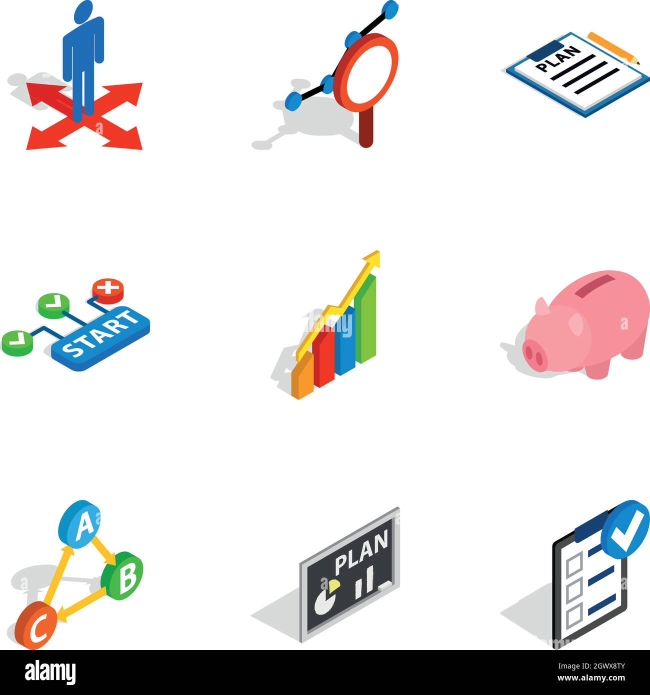 Management icons, isometric 3d style Stock Vector Image & Art - Alamy