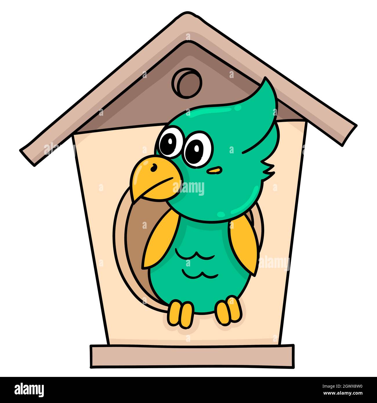 cartoon pet,bird,in happy,cage Stock Vector Image & Art - Alamy