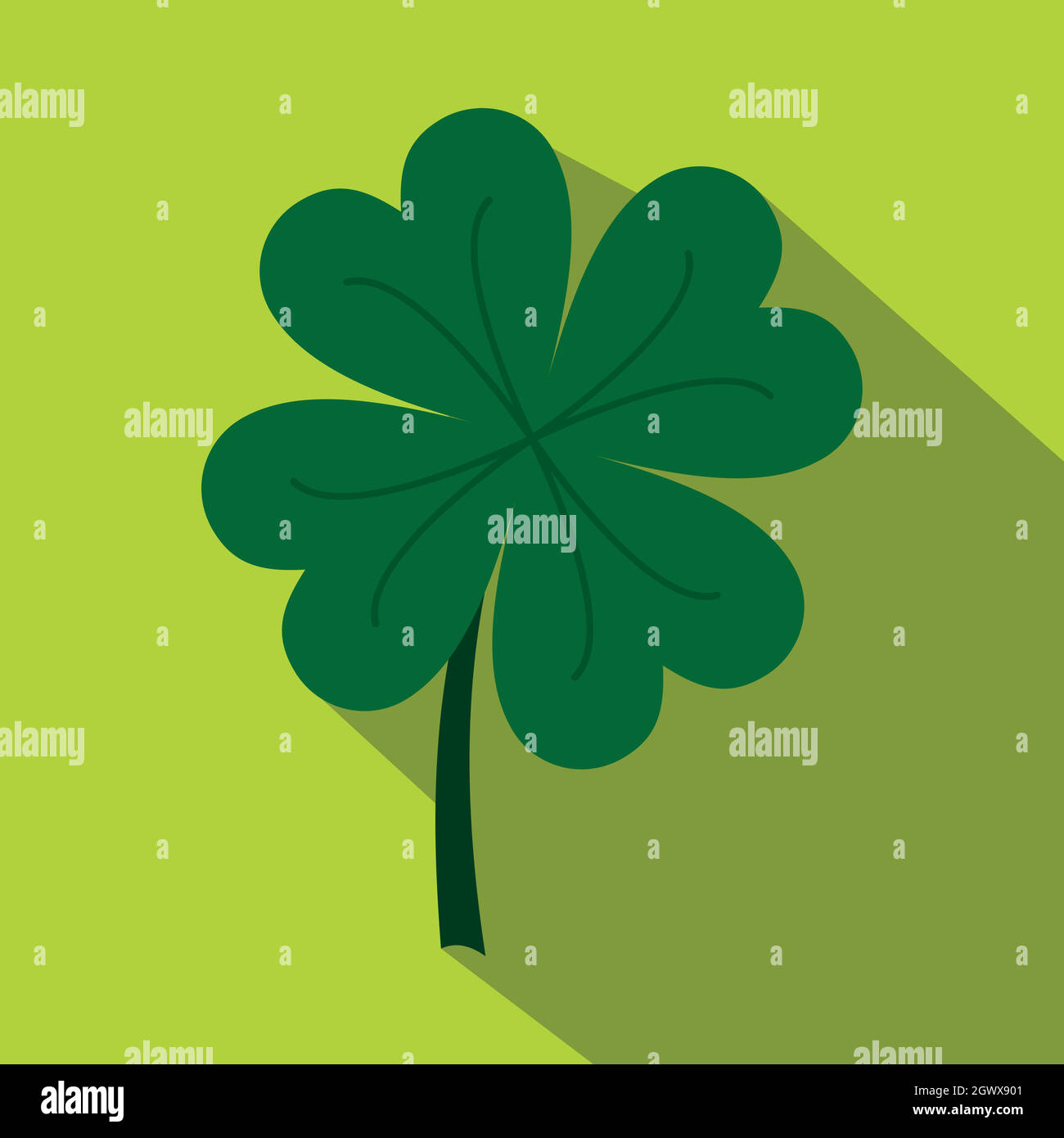 Four leaf clover icon, flat style Stock Vector Image & Art - Alamy