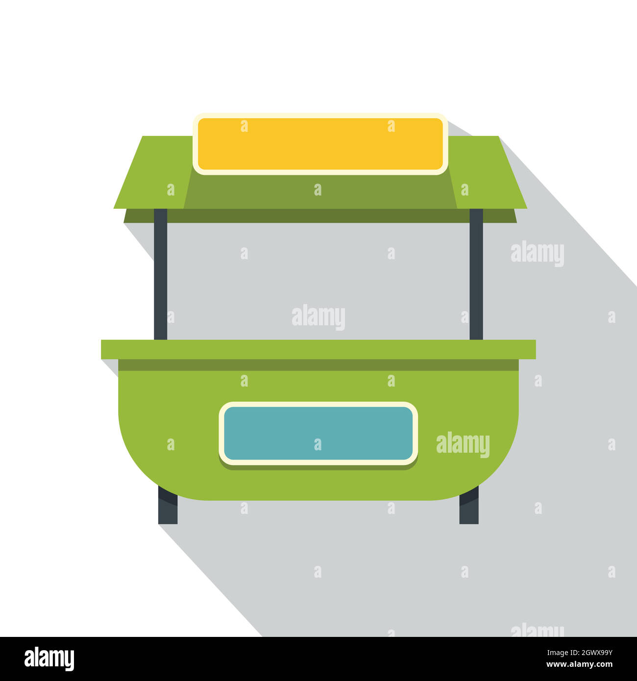 Green street kiosk icon, flat style Stock Vector Image & Art - Alamy