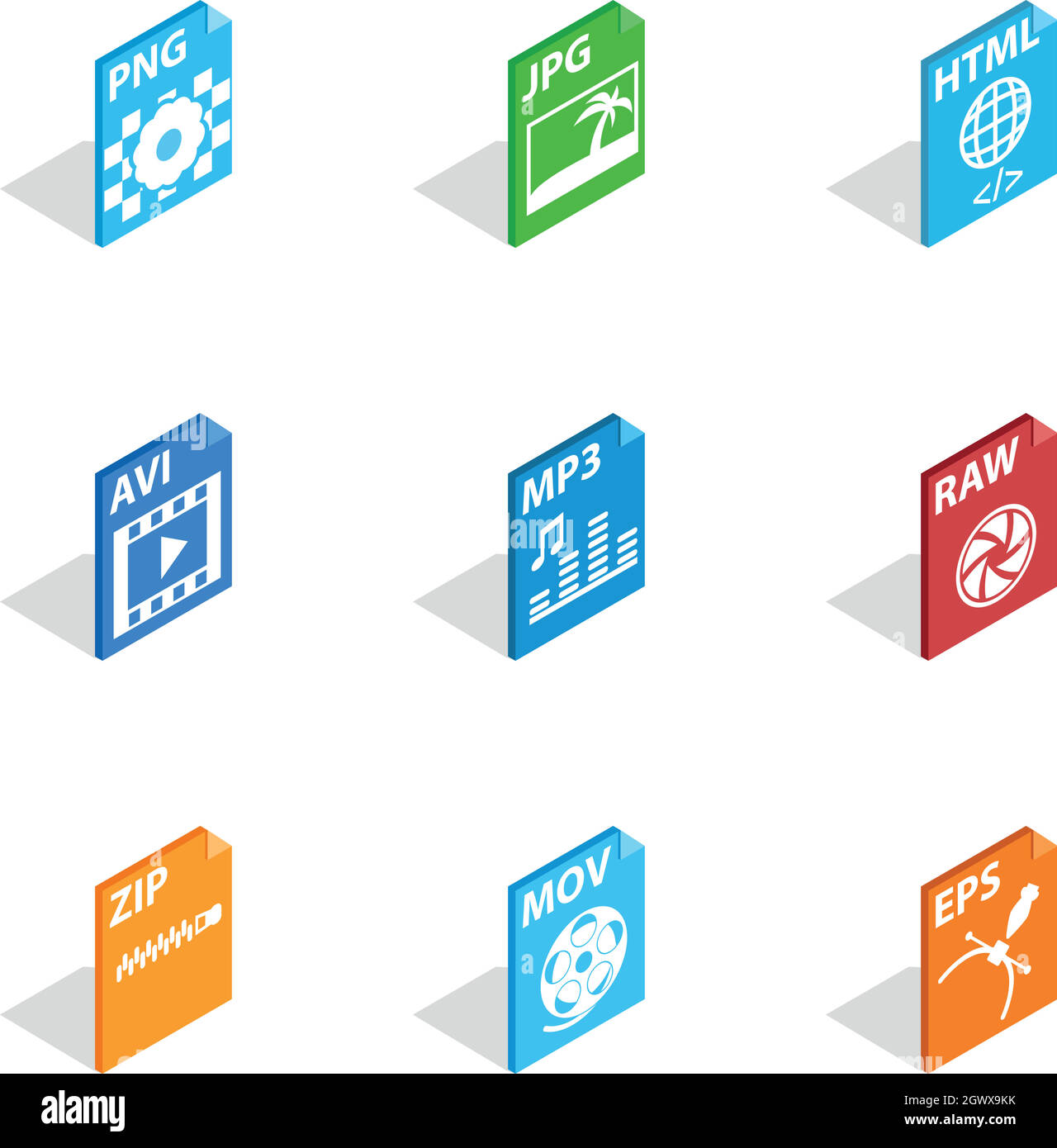 File format icons, isometric 3d style Stock Vector Image & Art - Alamy