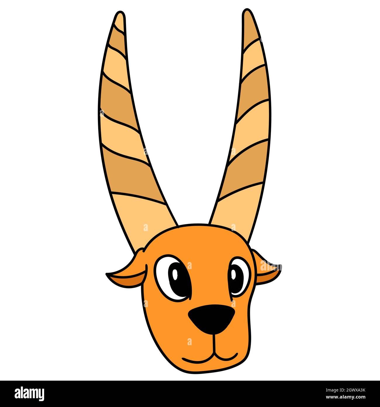 smiling long horned antelope head emoticon Stock Vector Image & Art - Alamy