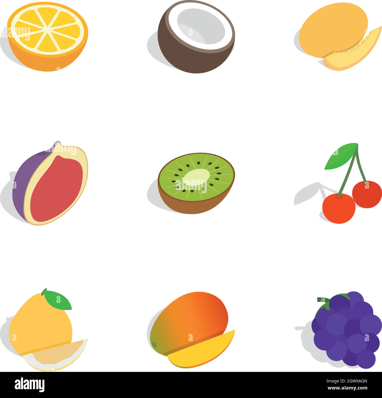 Kiwi and different fruits and berries Stock Vector Images - Alamy