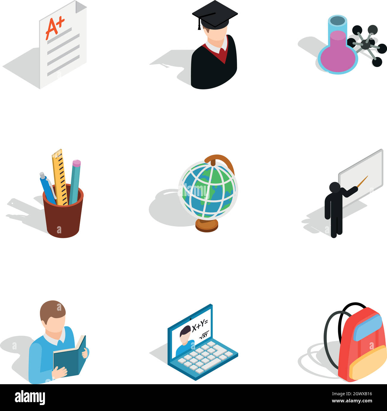 Student graduation icon isometric hi-res stock photography and images ...