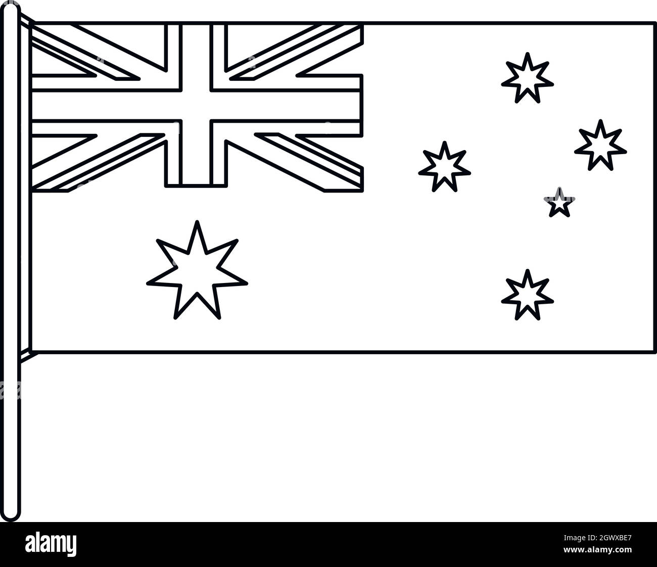 Australian flag icon, outline style Stock Vector Image & Art - Alamy