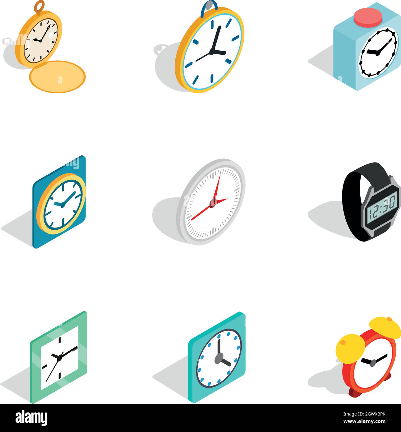 3d alarm clock 3d Stock Vector Images - Alamy