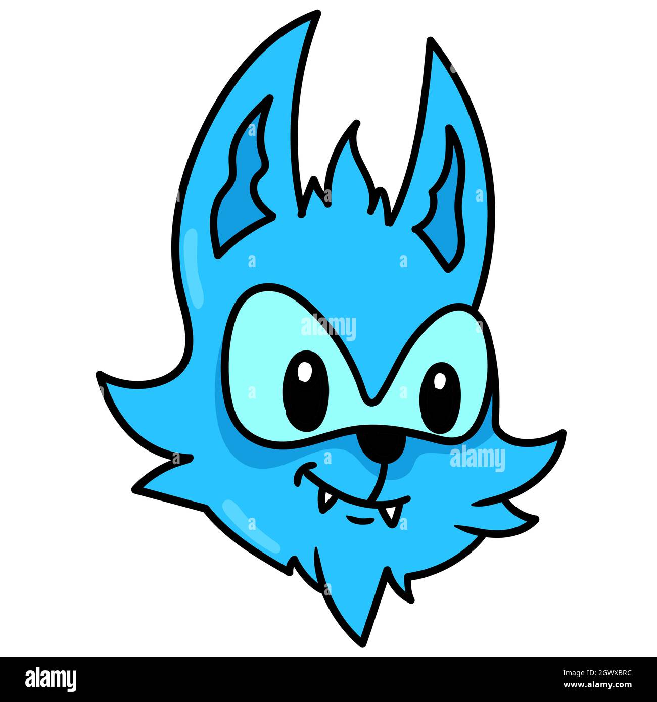 wolf head emoticon with sharp teeth Stock Vector Image & Art - Alamy