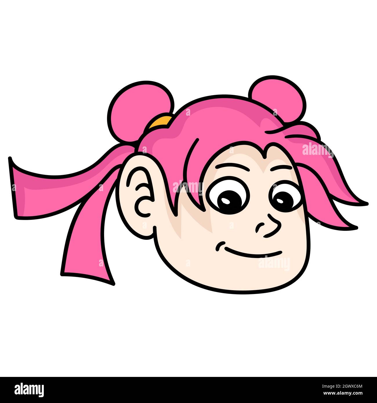 chinese girl head emoticon with smiling expression Stock Vector Image ...