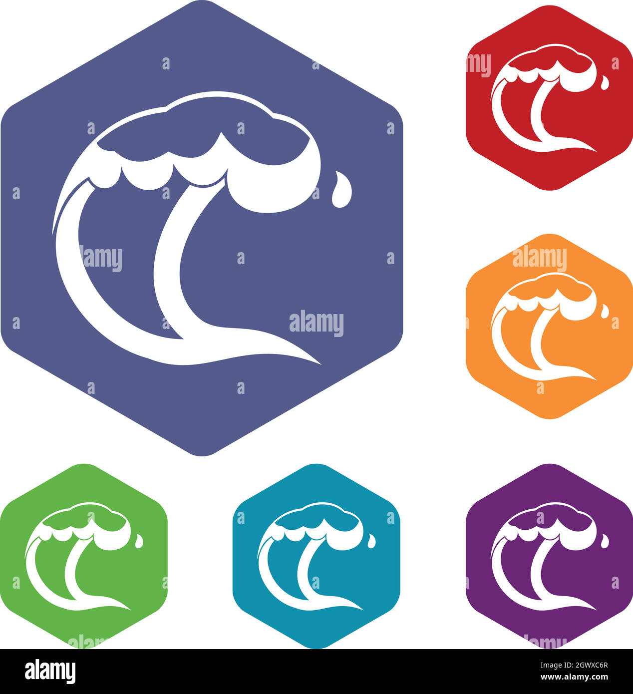 Ocean or sea wave icons set Stock Vector Image & Art - Alamy