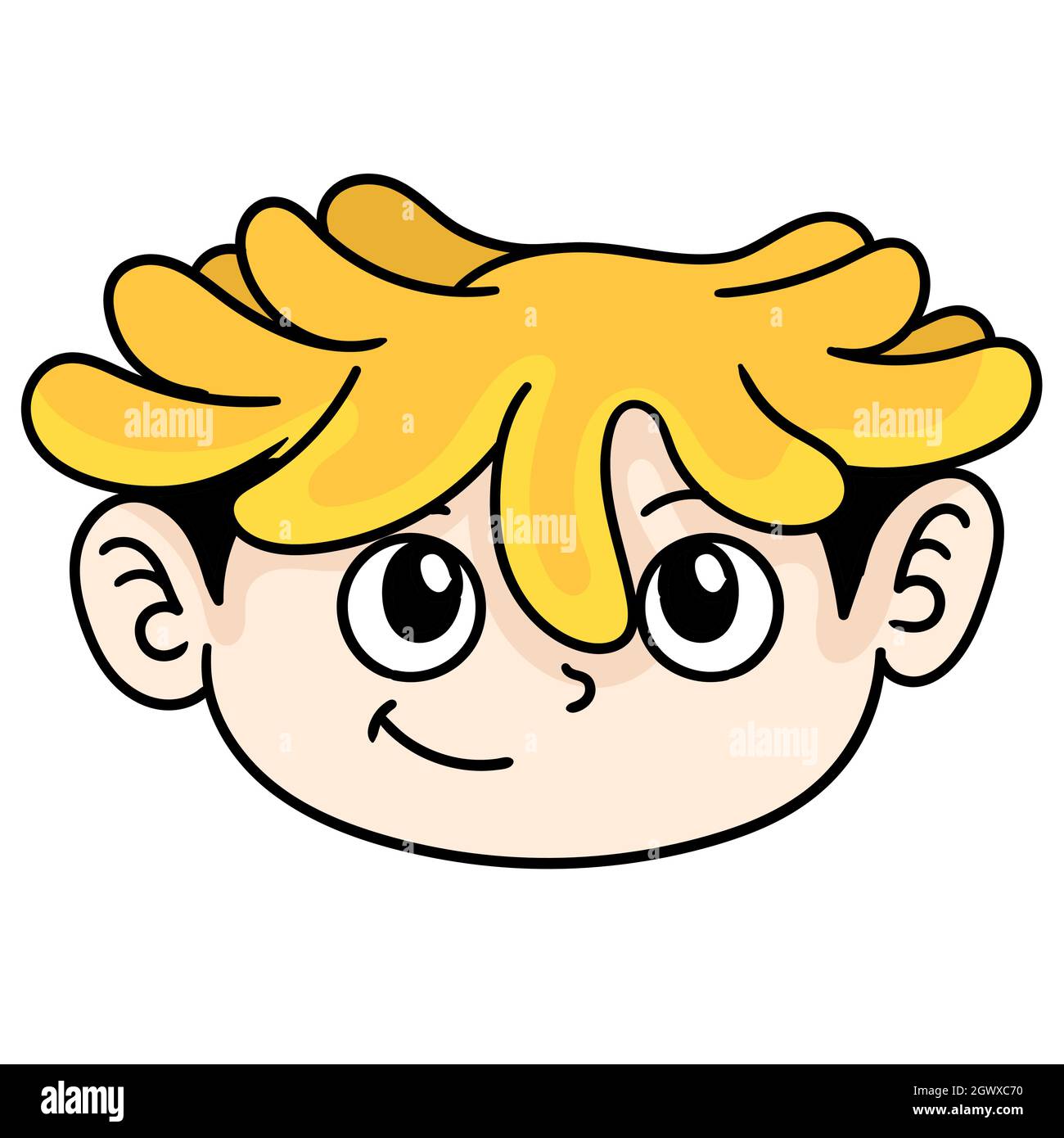 emoticon of a handsome boy head with a mocking smile Stock Vector Image ...