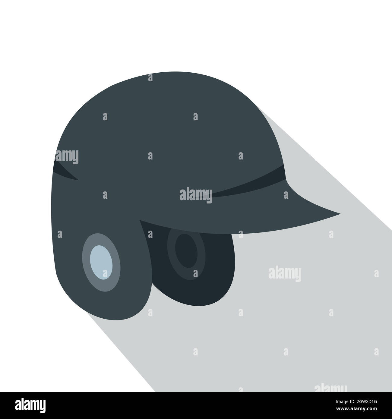 Grey baseball helmet icon, flat style Stock Vector Image & Art - Alamy