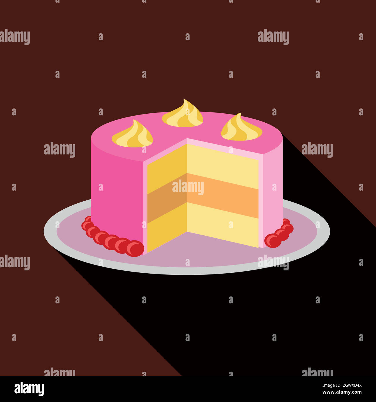 Flat Pastry Cake Stock Vector Images Alamy