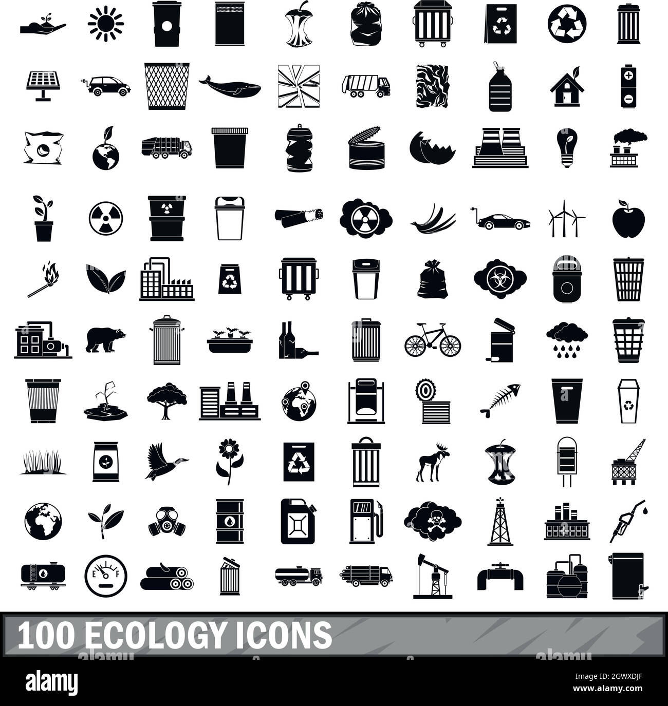100 ecology icons set, simple style Stock Vector Image & Art - Alamy