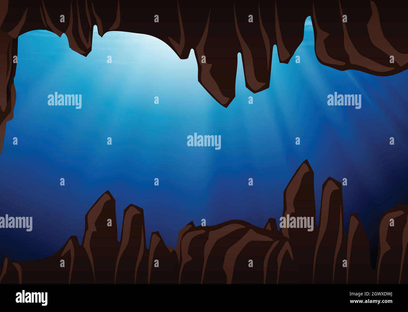 Underwater Cave Drawing