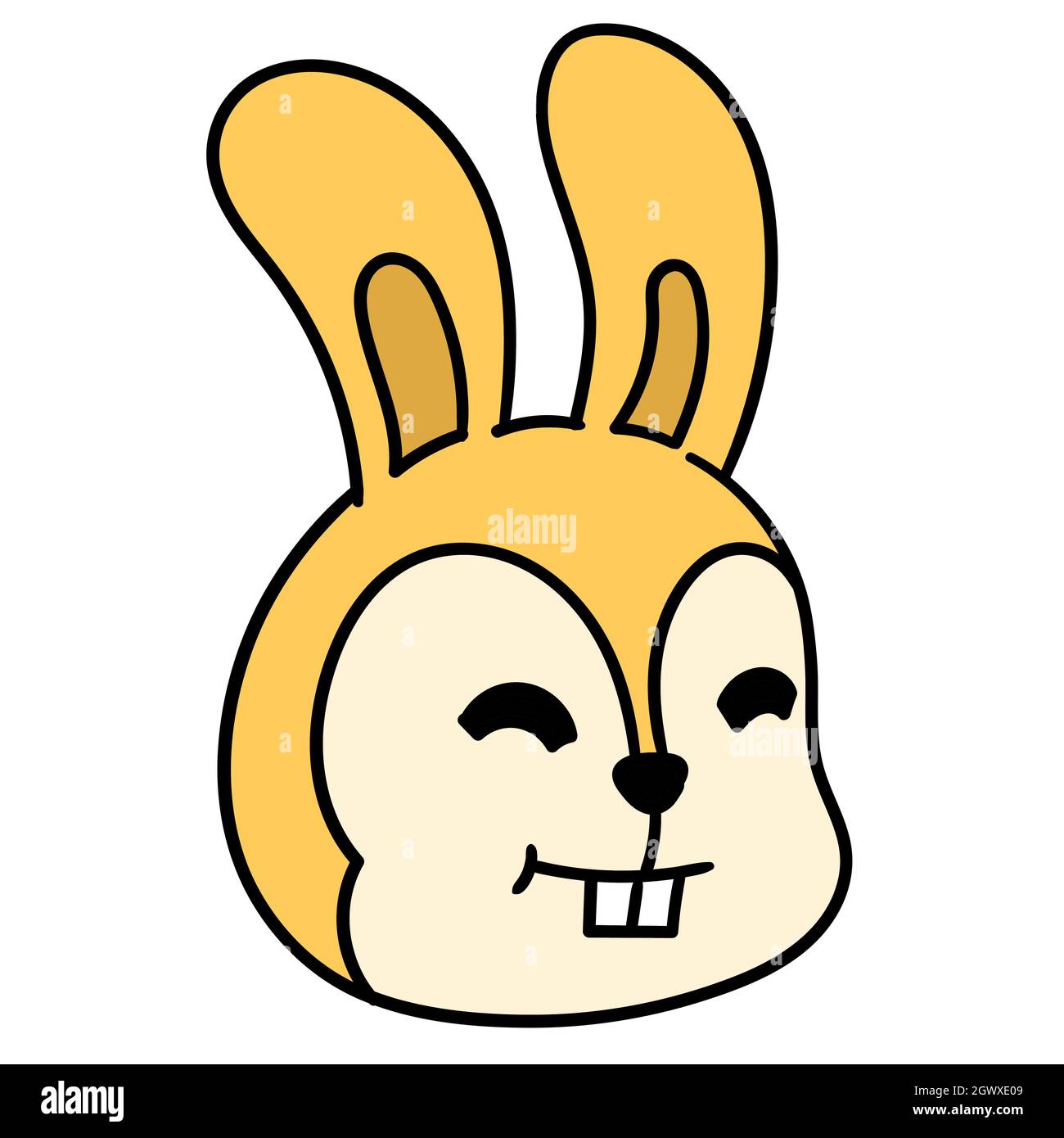 rabbit head emoticon with a friendly smile Stock Vector Image & Art - Alamy