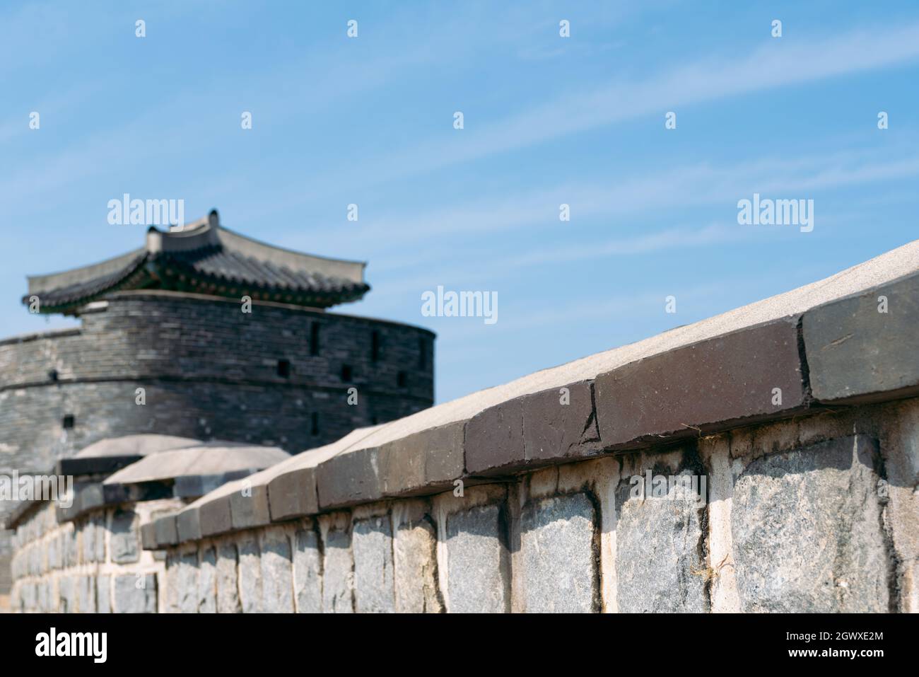 Hwaseong Fortress Korean traditional architecture in Suwon, korea Stock ...