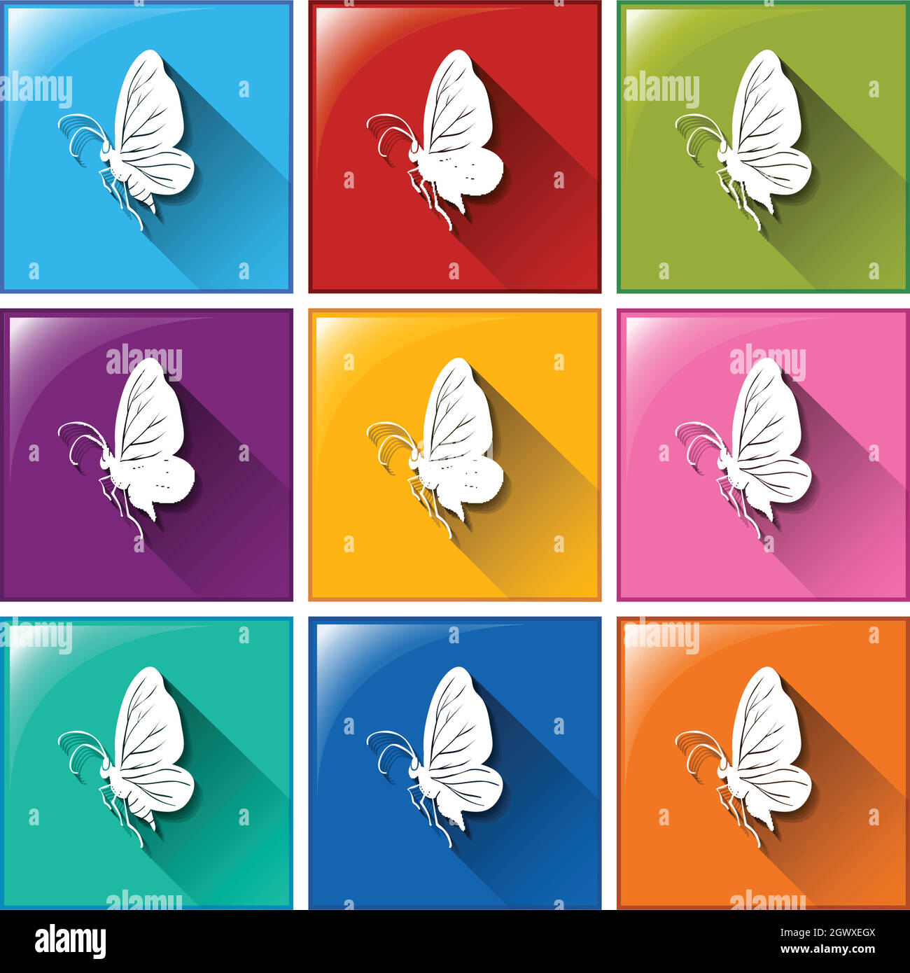 Buttons with butterflies Stock Vector Image & Art - Alamy