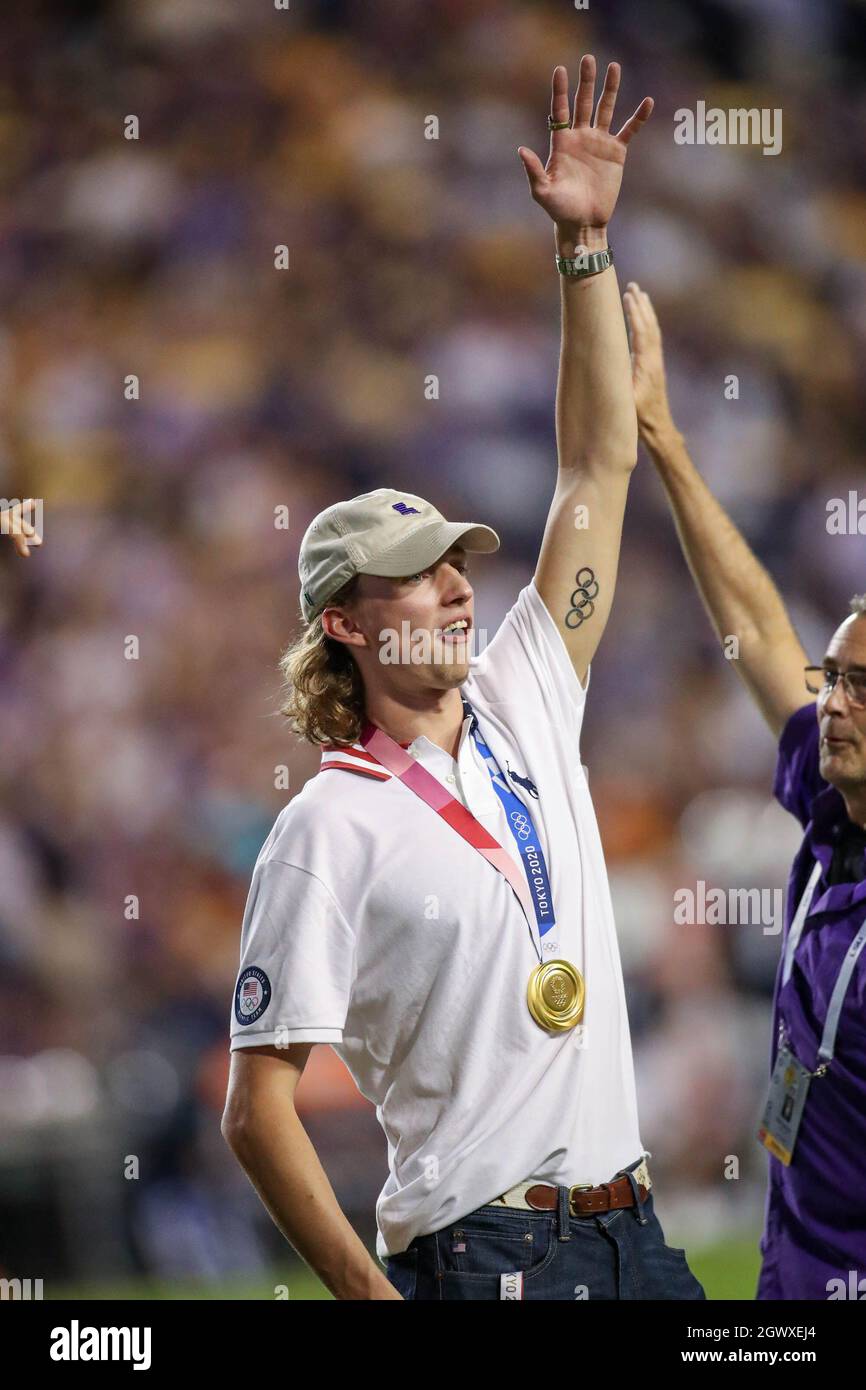 October 2, 2021: Former LSU swimmer and Tokyo Olympic Gold Medalist ...