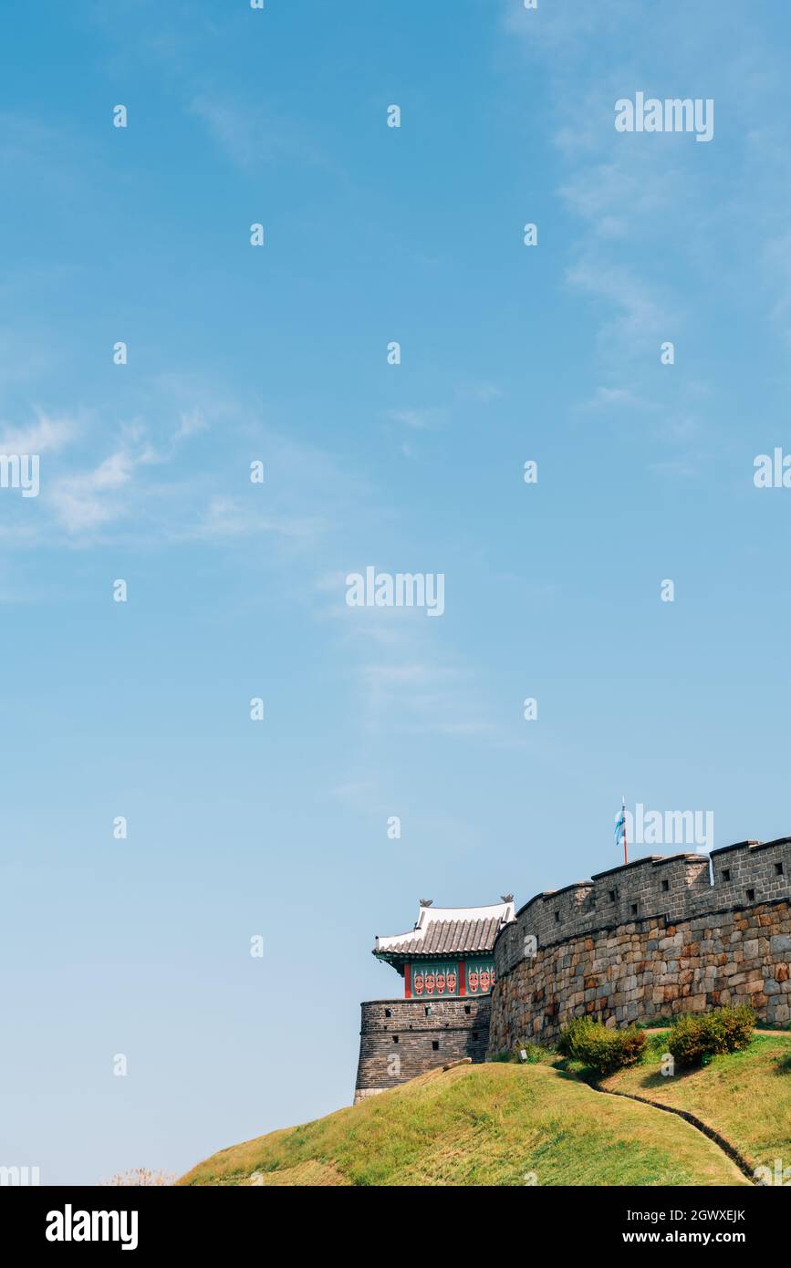 Hwaseong Fortress Korean traditional architecture in Suwon, korea Stock ...