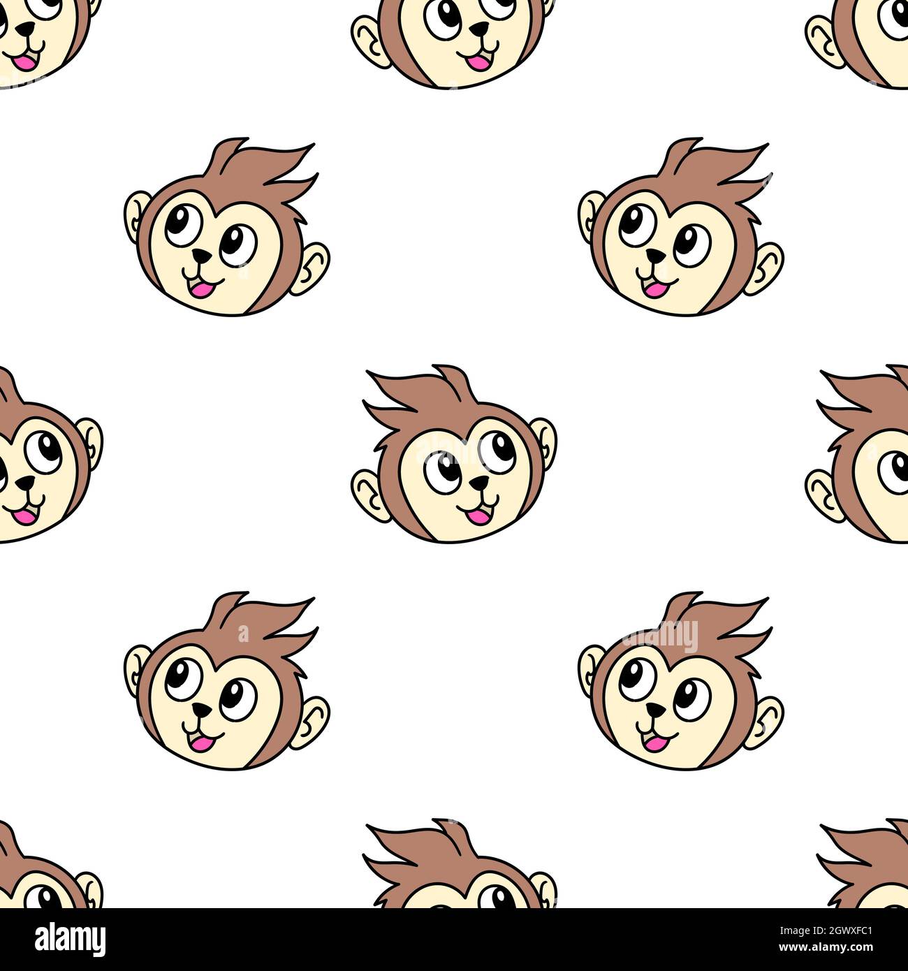 smile monkey seamless textile print Stock Vector Image & Art - Alamy