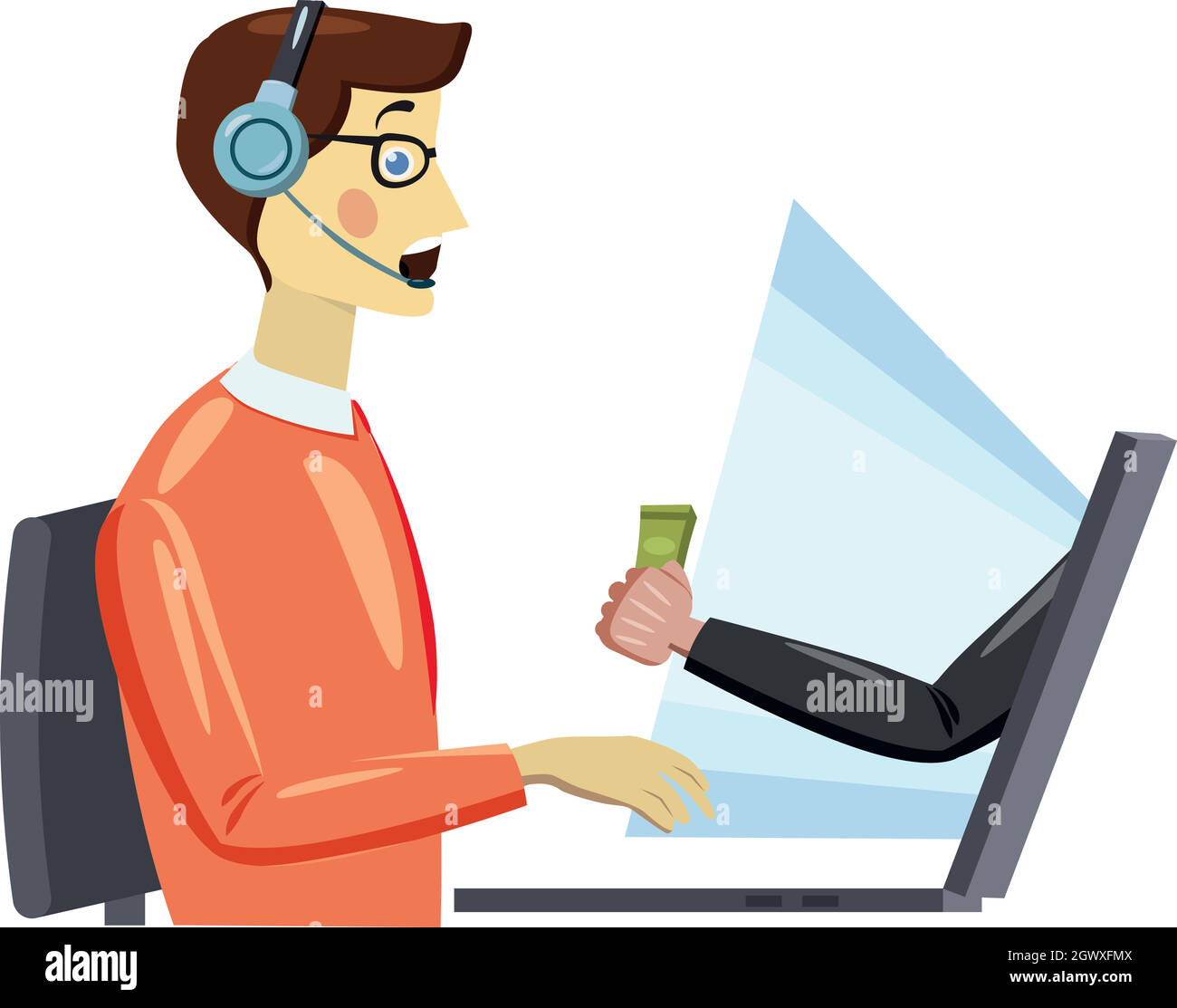 Work online vector illustration Stock Vector Images - Alamy