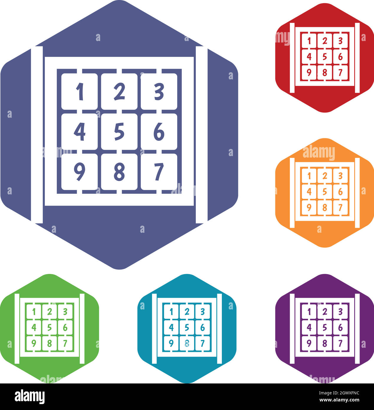 Cubes with numbers on playground icons set Stock Vector Image & Art - Alamy