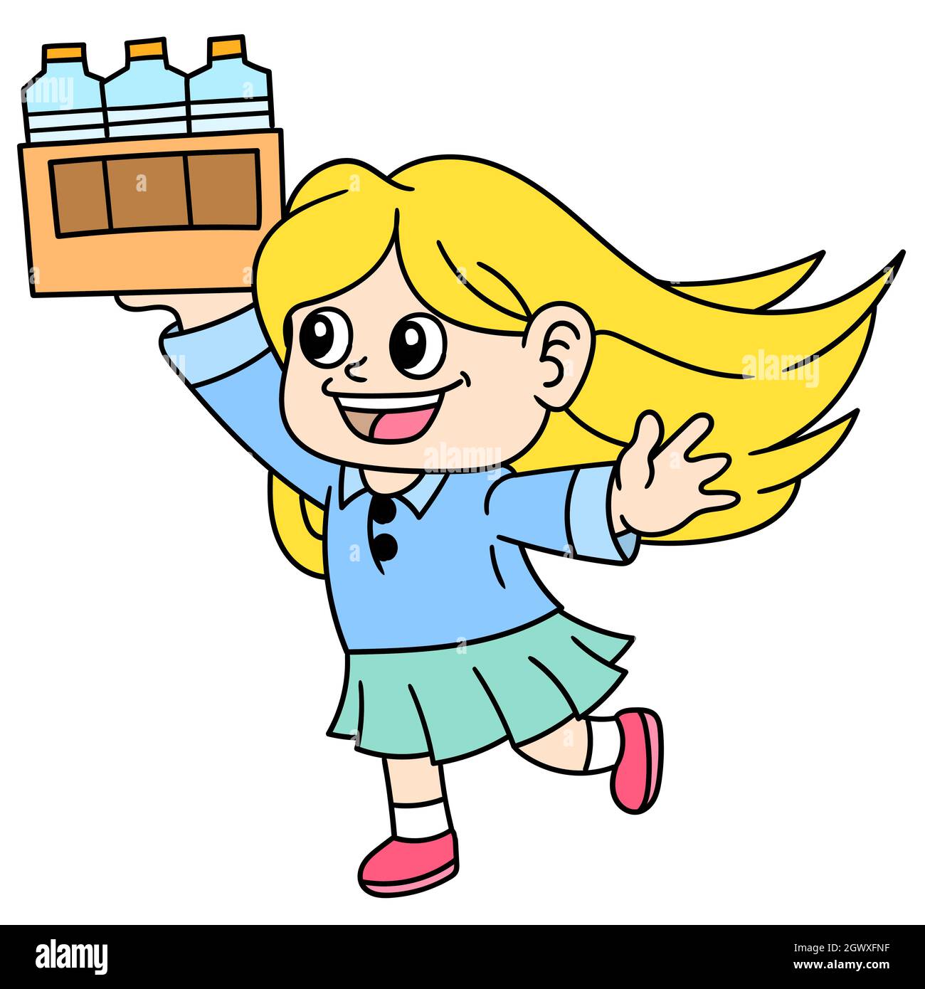 Girl drink water icon Stock Vector Images - Alamy