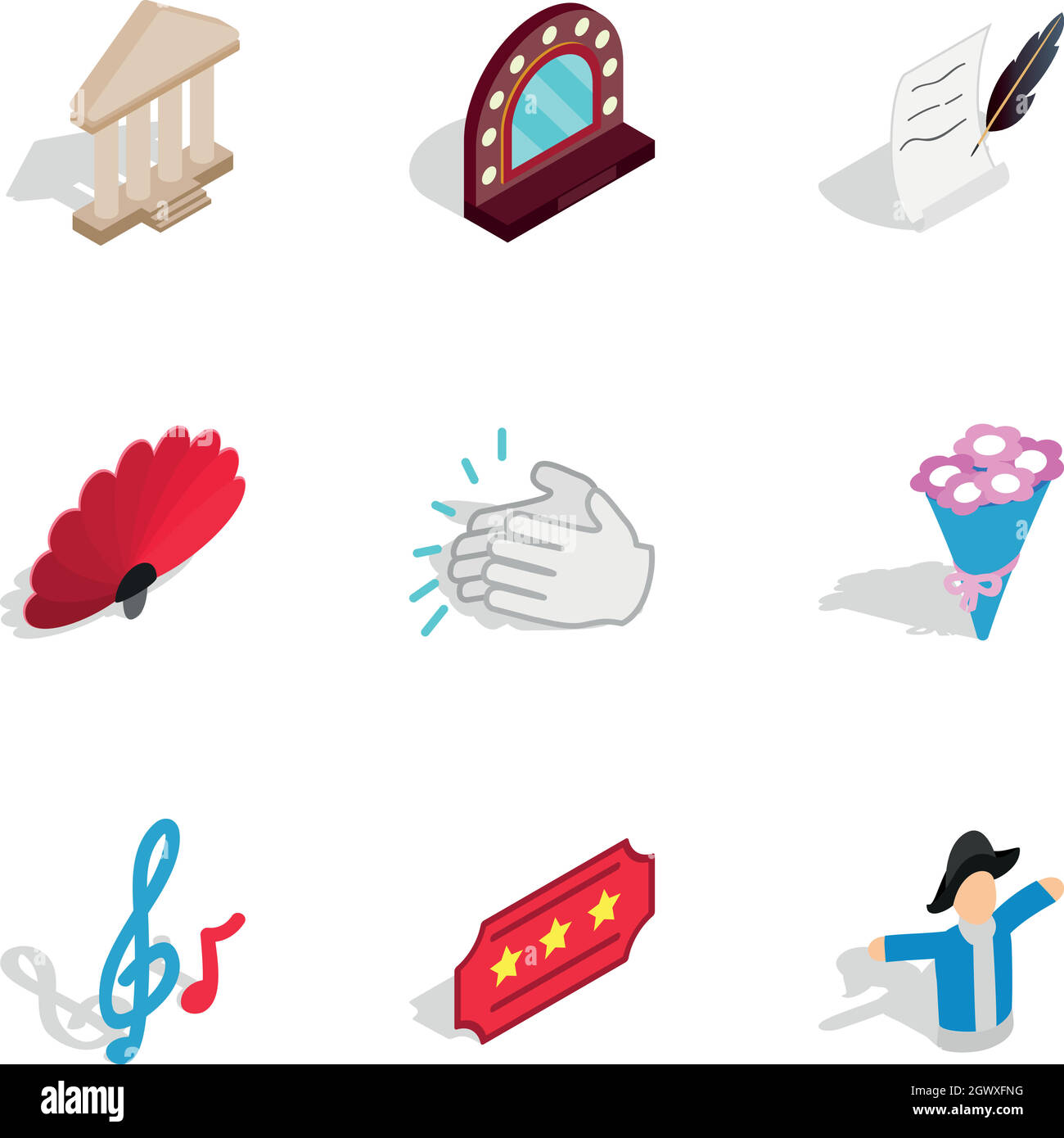 Dramatic art icons, isometric 3d style Stock Vector Image & Art - Alamy