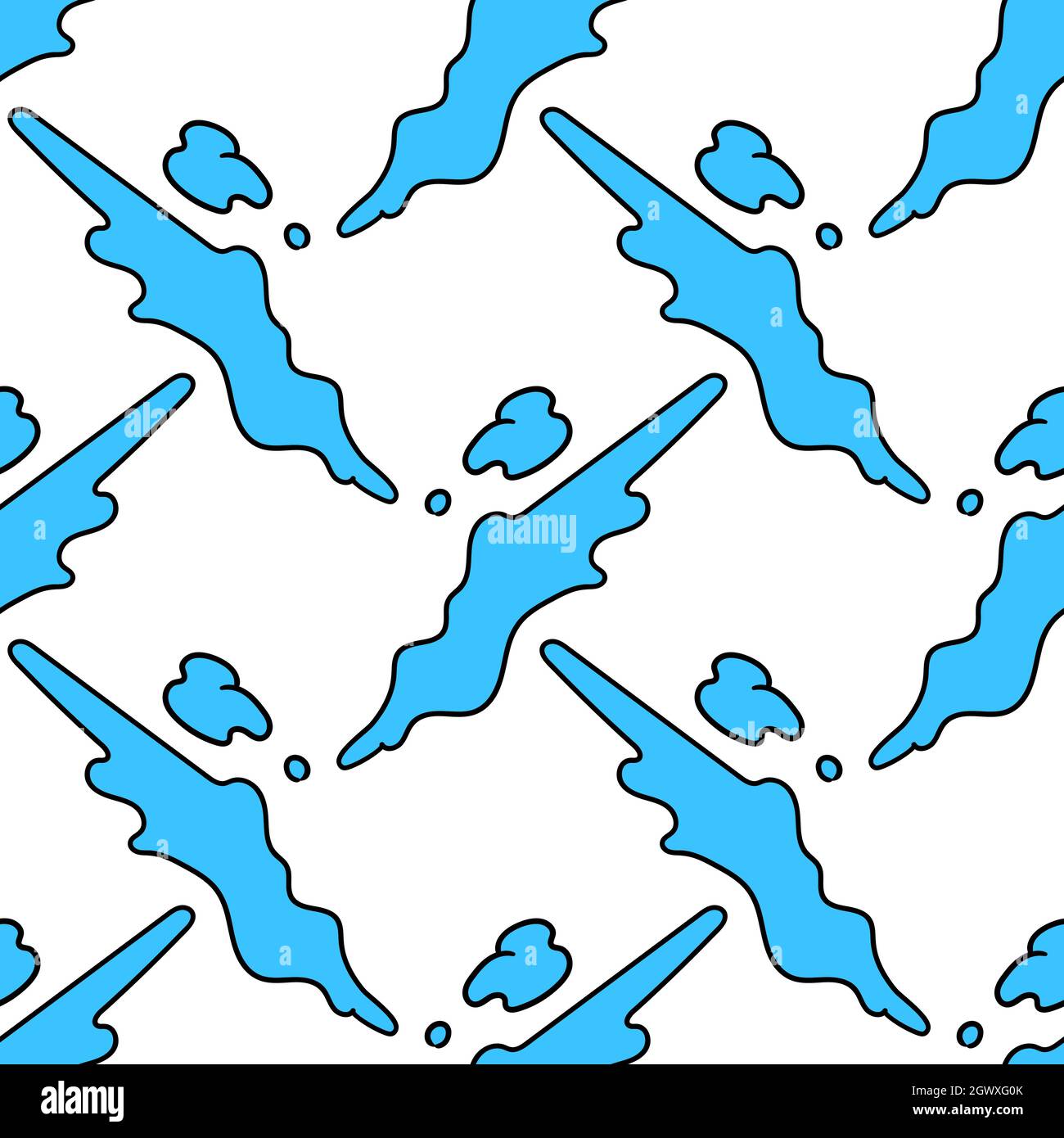 blue abstract clouds seamless textile print Stock Vector Image & Art ...