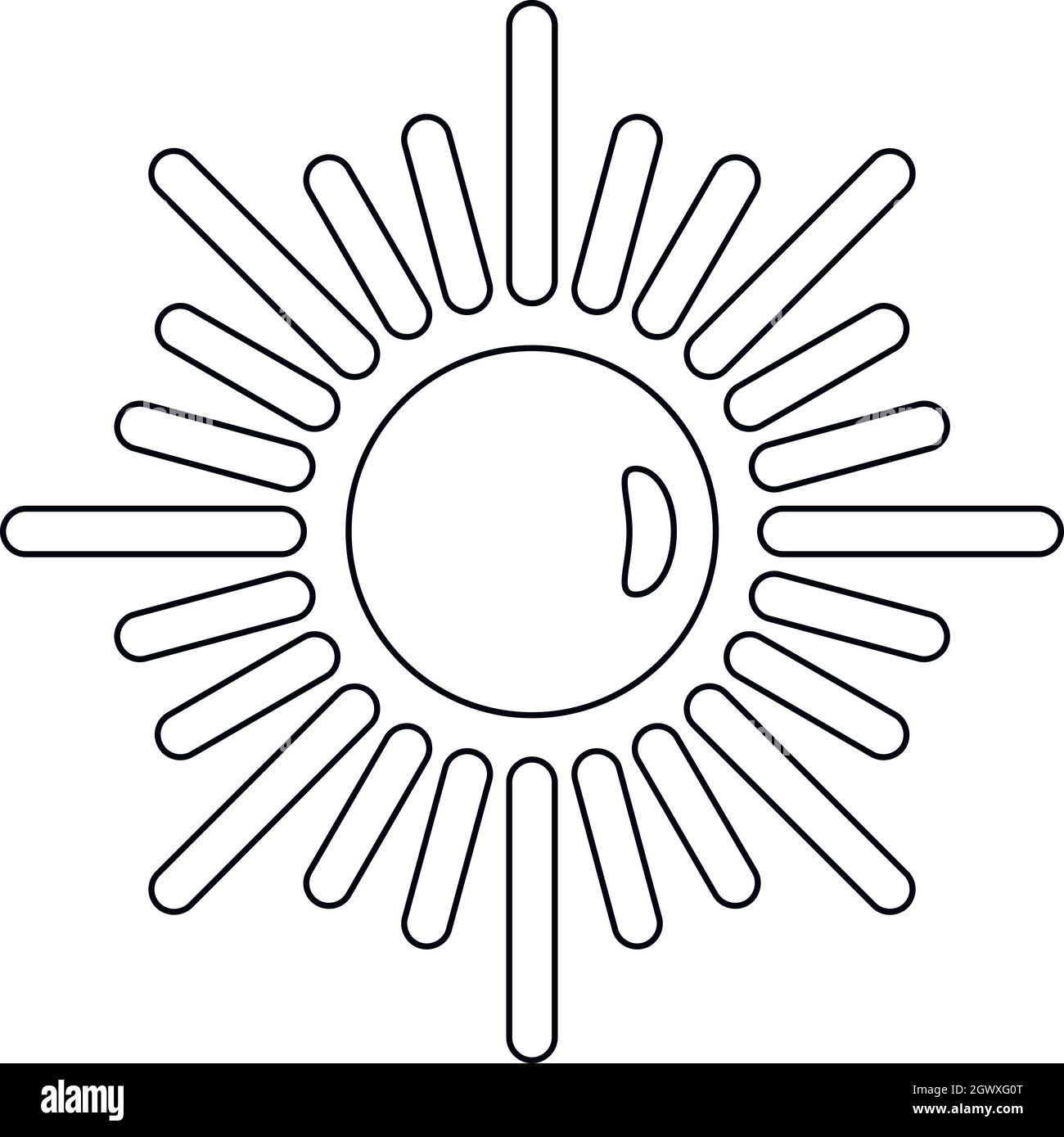 Sun icon, outline style Stock Vector Image & Art - Alamy