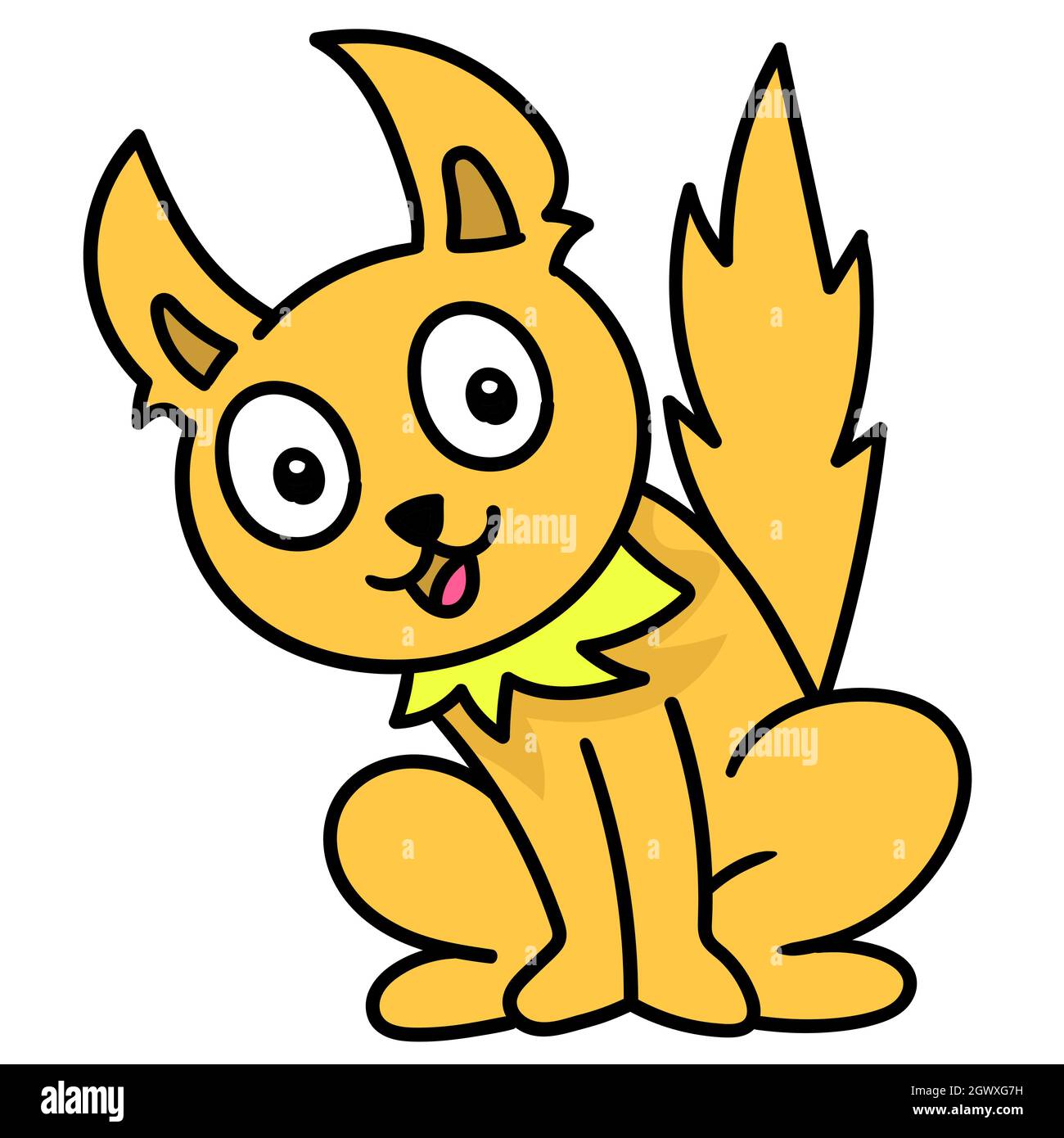 cute yellow squirrel laughing happily Stock Vector Image & Art - Alamy