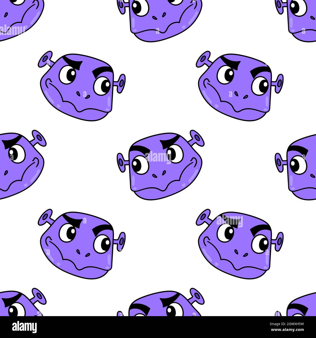 cute monster purple seamless textile print Stock Vector Image & Art - Alamy
