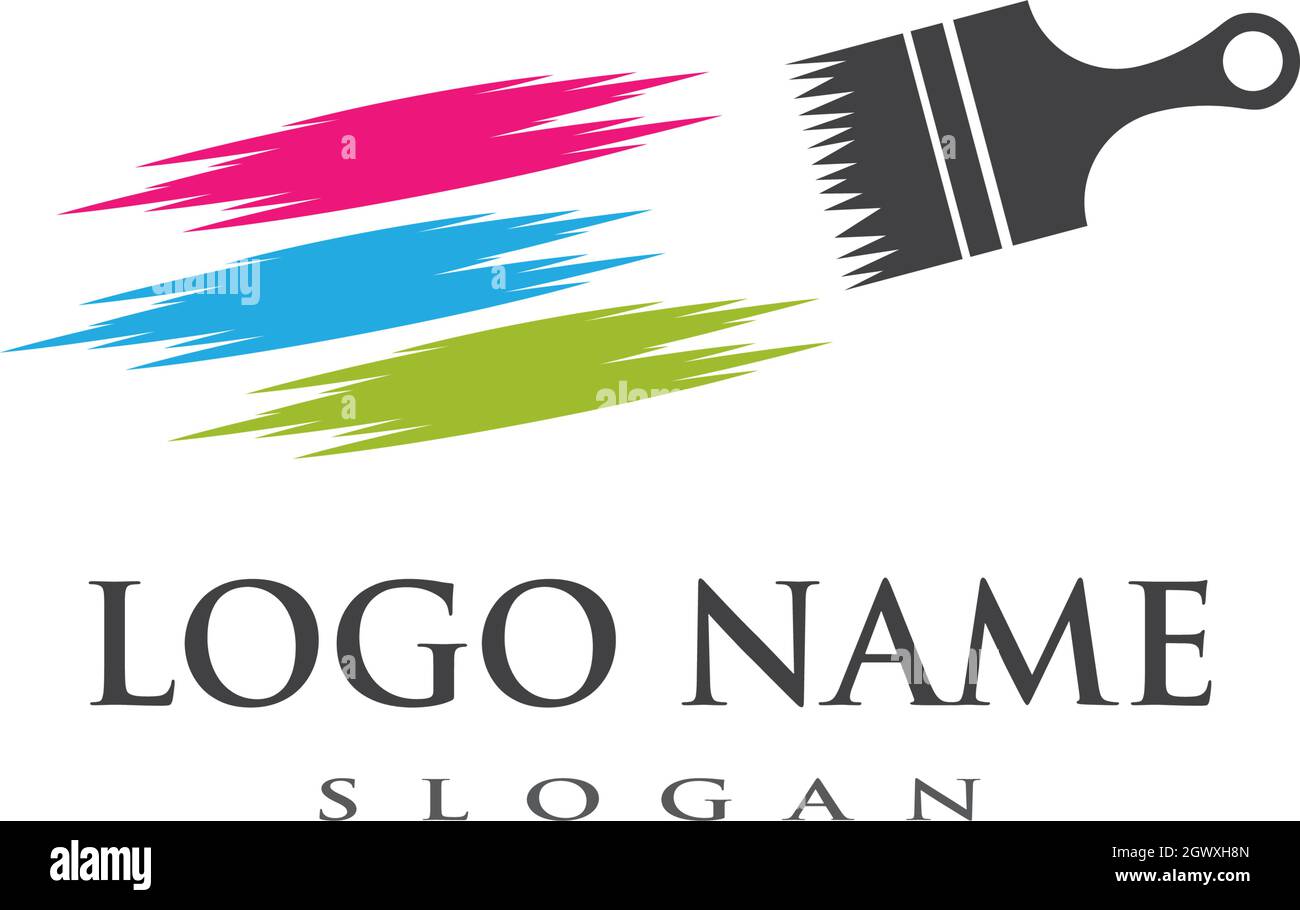 paint logo business vector icon template Stock Vector Image & Art - Alamy