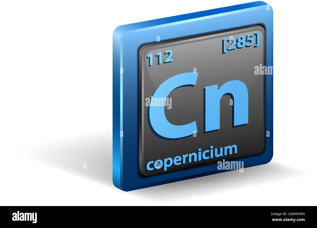 Copernicium chemical element. Chemical symbol with atomic number and ...