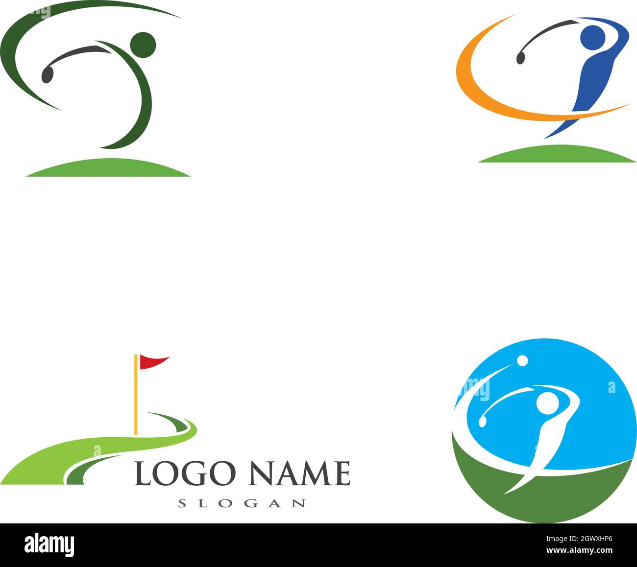 Golf Logo Template vector illustration icon design Stock Vector Image ...