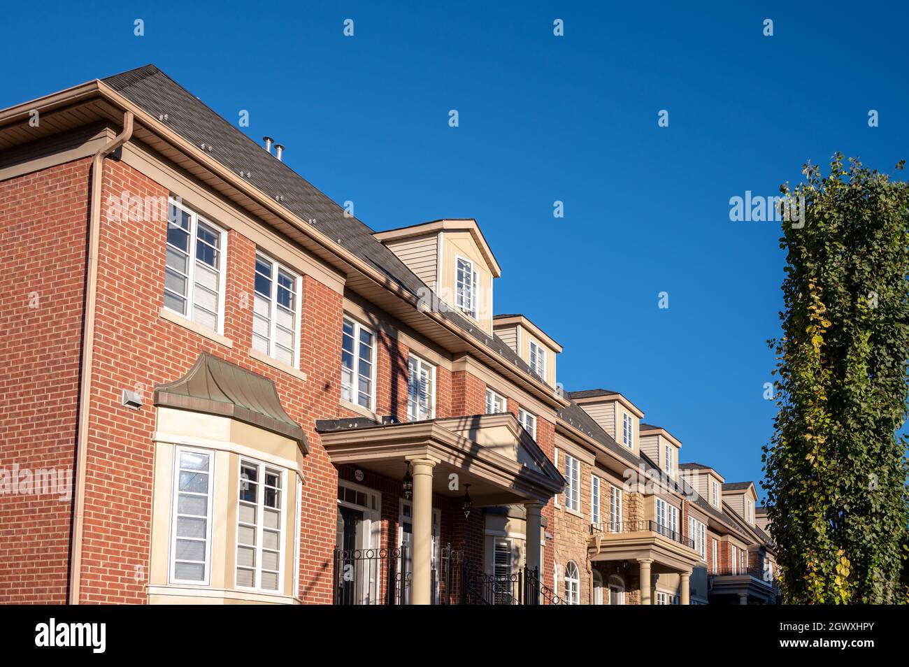 Beautiful town homes in the city of Calgary Stock Photo - Alamy