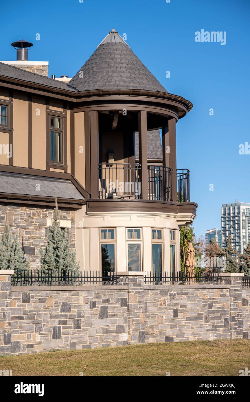 Feature of a modern luxury home in Calgary Stock Photo - Alamy