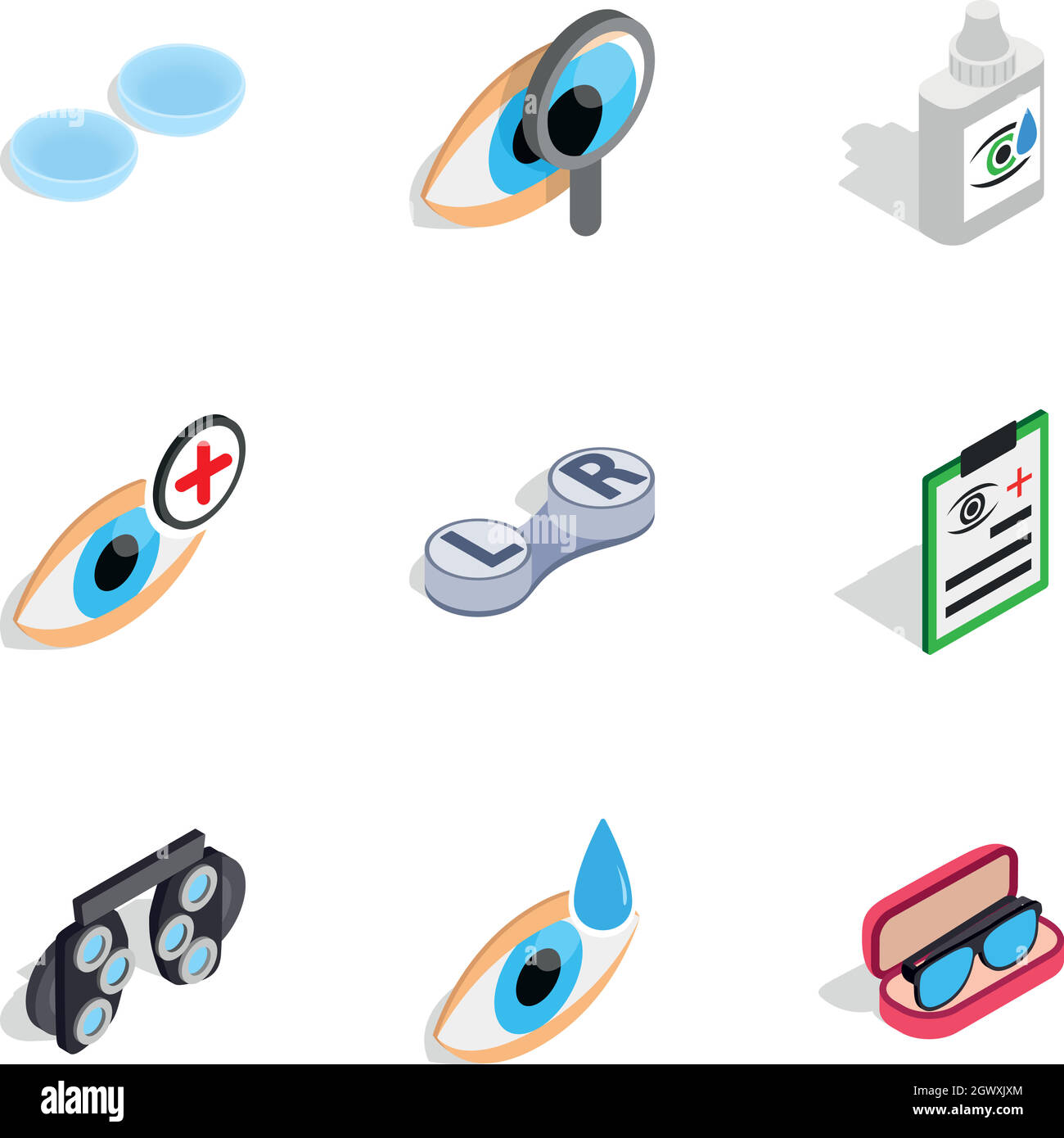 Vision icons, isometric 3d style Stock Vector Image & Art - Alamy