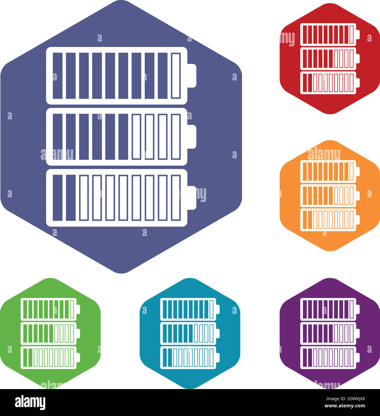 Battery indicators icons set Stock Vector Image & Art - Alamy